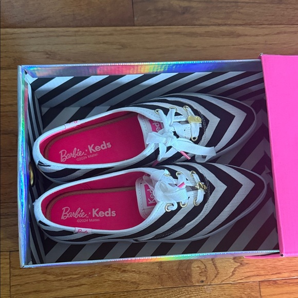 Keds | Shoes | Barbie Keds Sneakers Black And White Zigzag | Poshmark